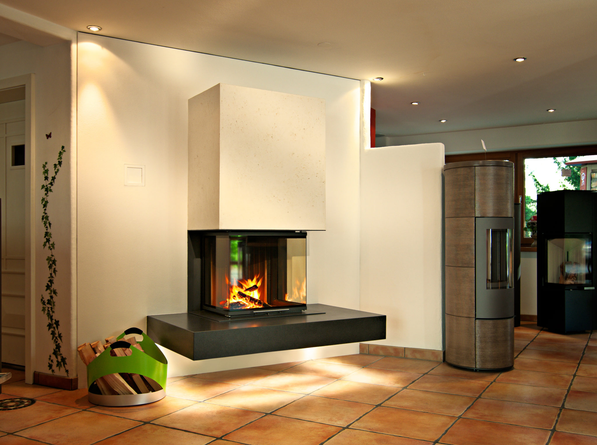 freischwebender Kamin - La Casa Allgäu